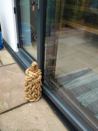 Tall Door Stop Ideal for Bifolds & Patio Doors - Beautiful Rope Decor
